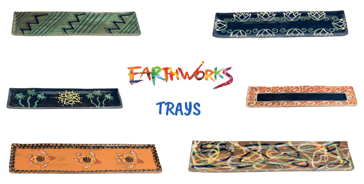 Caribbean Tropical Pottery Trays